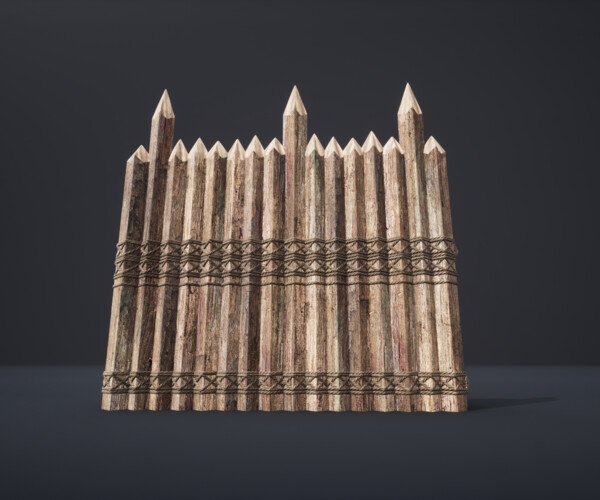 ArtStation - PALISADE BARRICADE BARRIER WALL DAM WOODEN MEDIEVAL ...