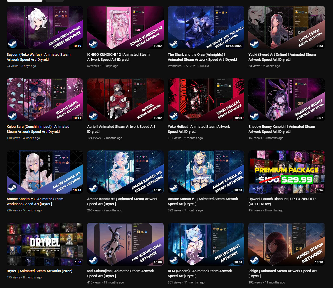 ArtStation - All DryreL YouTube Steam Artwork Speed Arts - In One Pack! | Tutorials