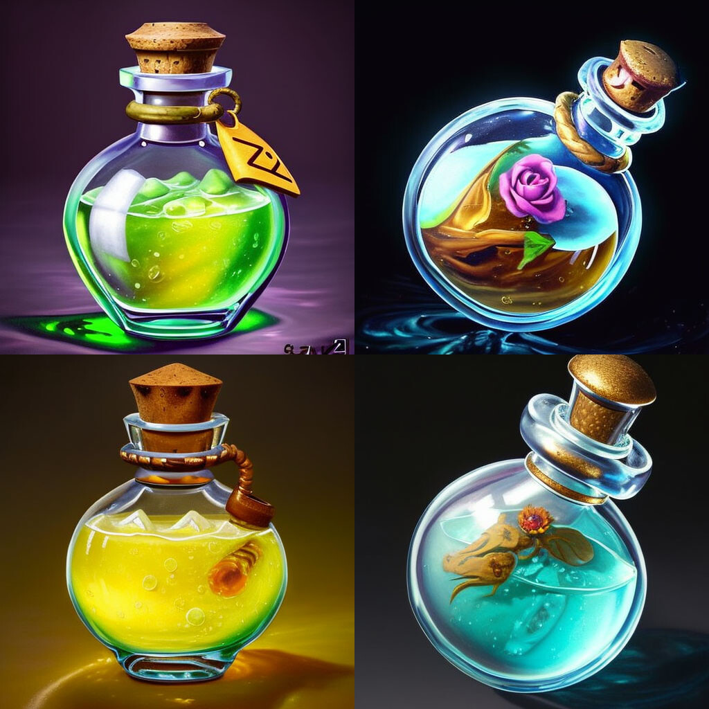 ArtStation - 200+ Potions created with help of AI (512x512) | Game Assets