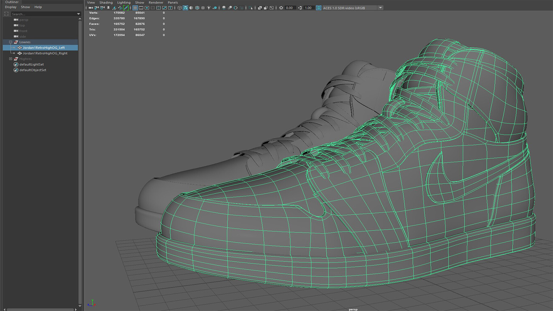 ArtStation - AirJordan 1 Retro HighOG Color Blue Low-poly 3D model ...