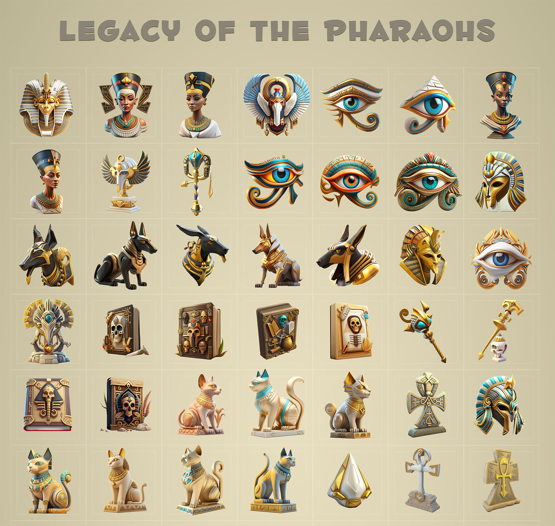 ArtStation - Legacy Of The Pharaohs ICONS Pack | Game Assets