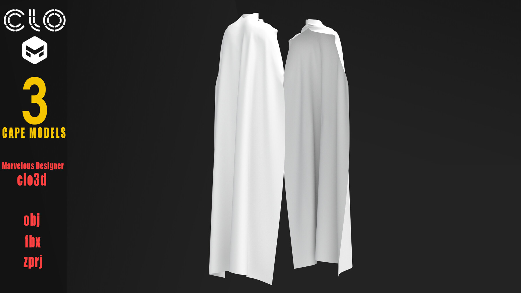ArtStation - 9 CAPE MODELS/Marvelous Designer/CLO 3D | Game Assets