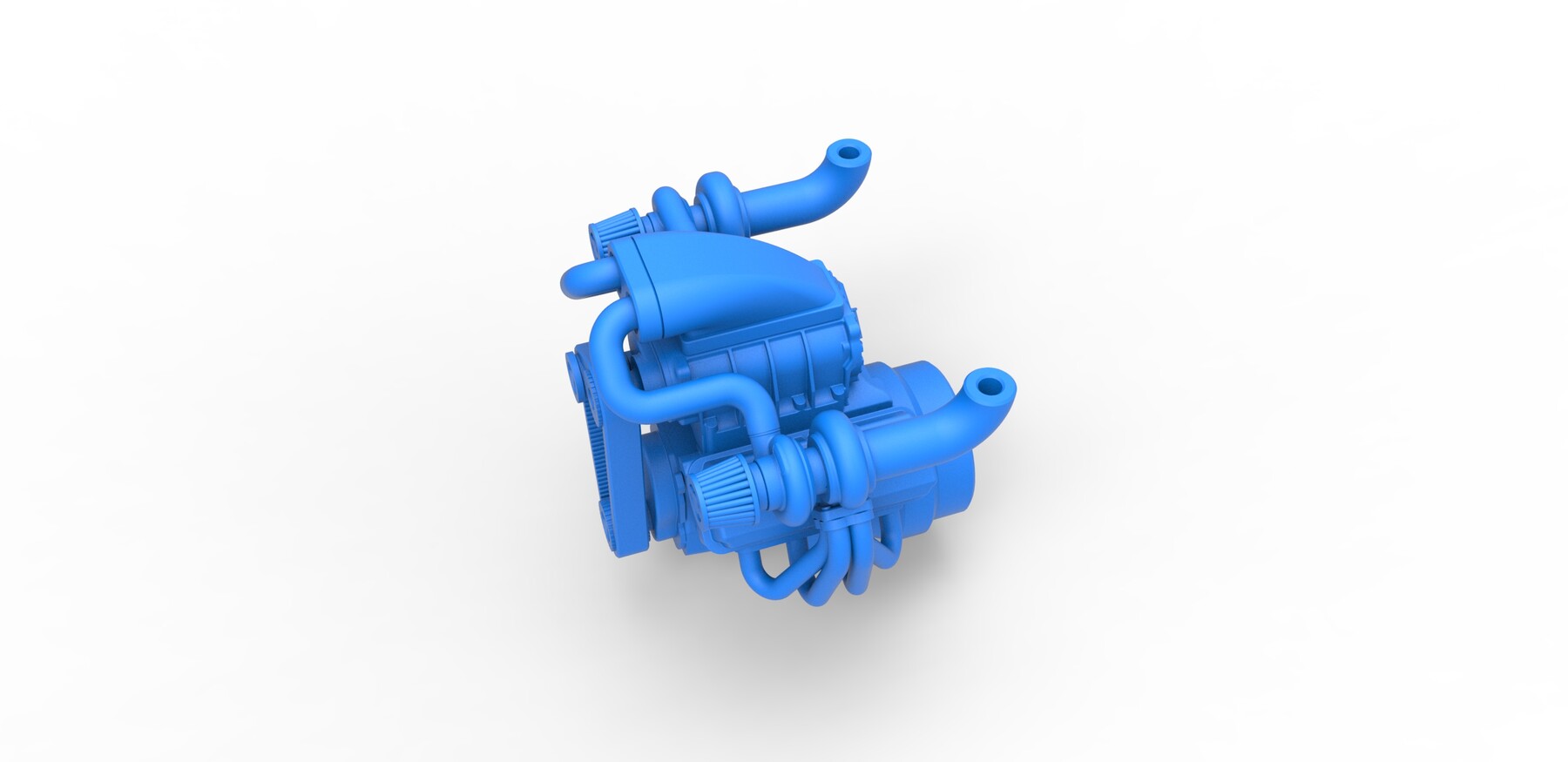 ArtStation - 3D printable Diecast Twin turbo supercharged V8 Engine ...