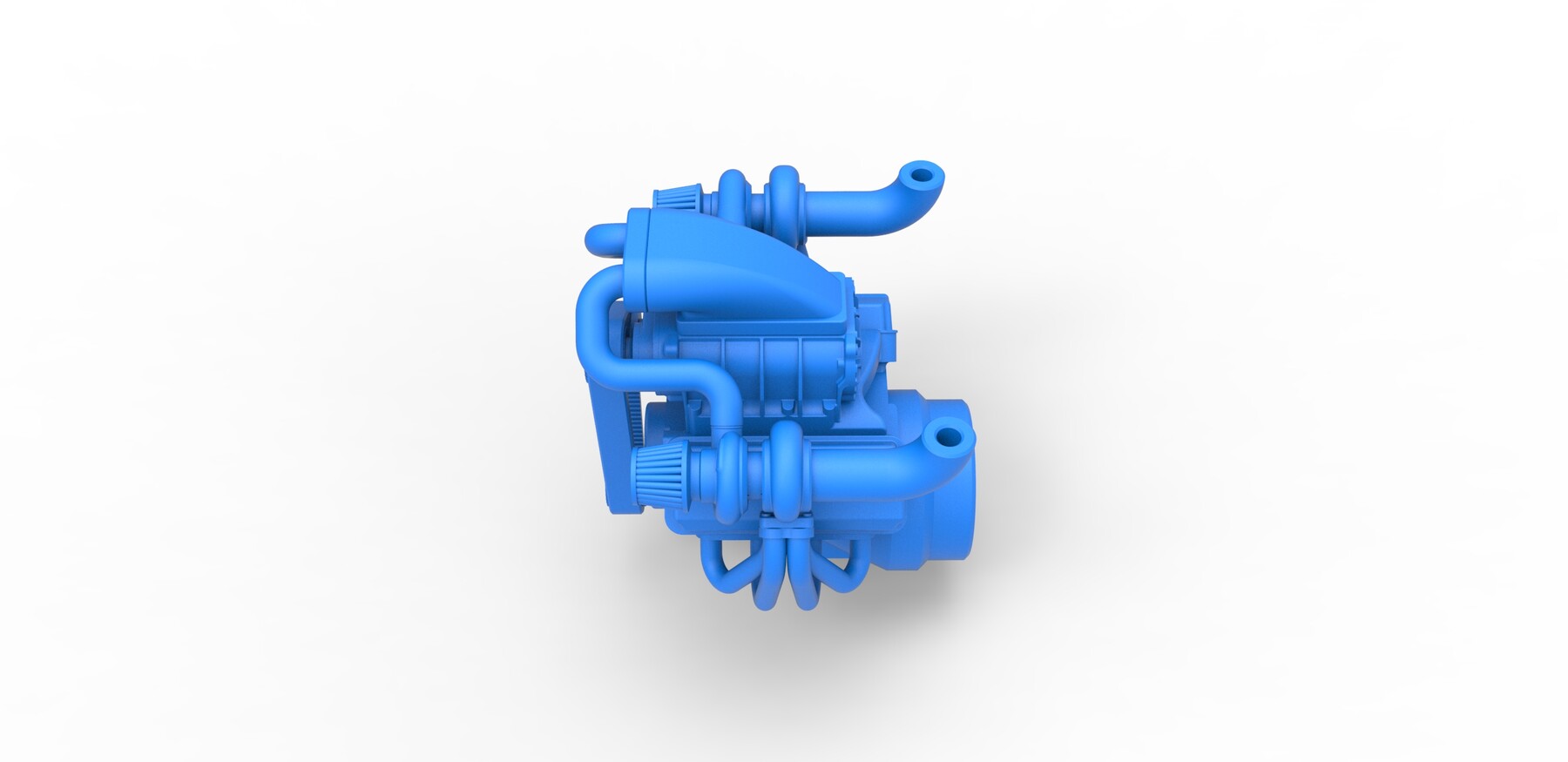 ArtStation - 3D printable Diecast Twin turbo supercharged V8 Engine ...