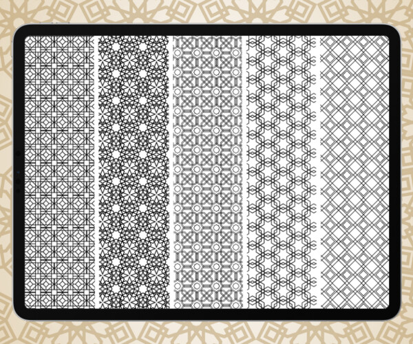 ArtStation - Seamless Geometric Pattern Brush Set For Procreate | Brushes