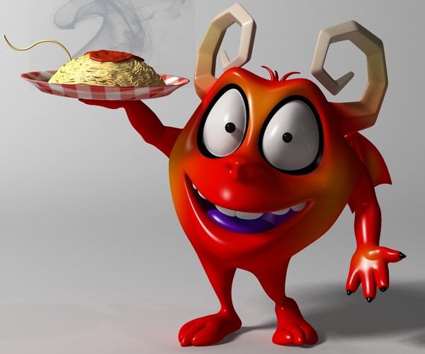 ArtStation - Cartoon Red Monster Rigged | Game Assets