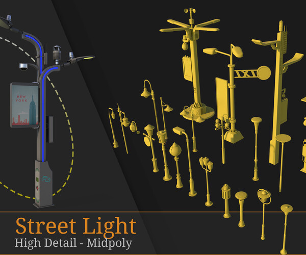 ArtStation - Street Light Base Mesh (Game Ready) | Game Assets