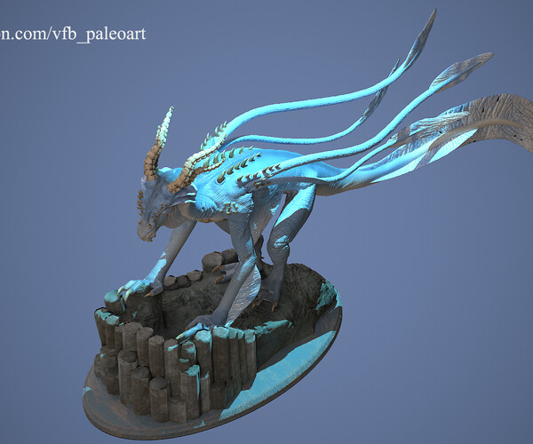 ArtStation - Shilverion, the Water Dragon - Statue for 3D printing ...