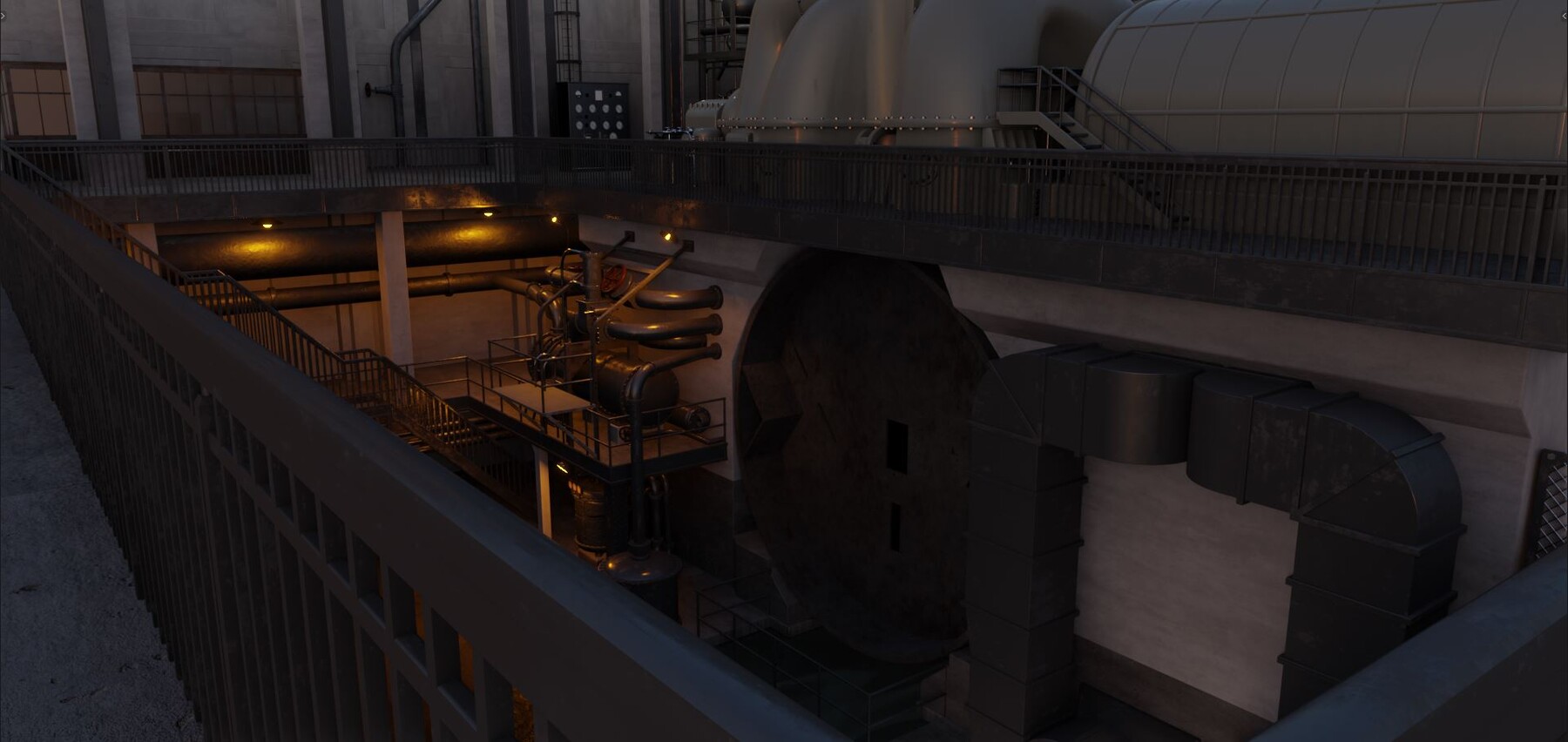 ArtStation - 1920s power plant turbine hall. | Game Assets