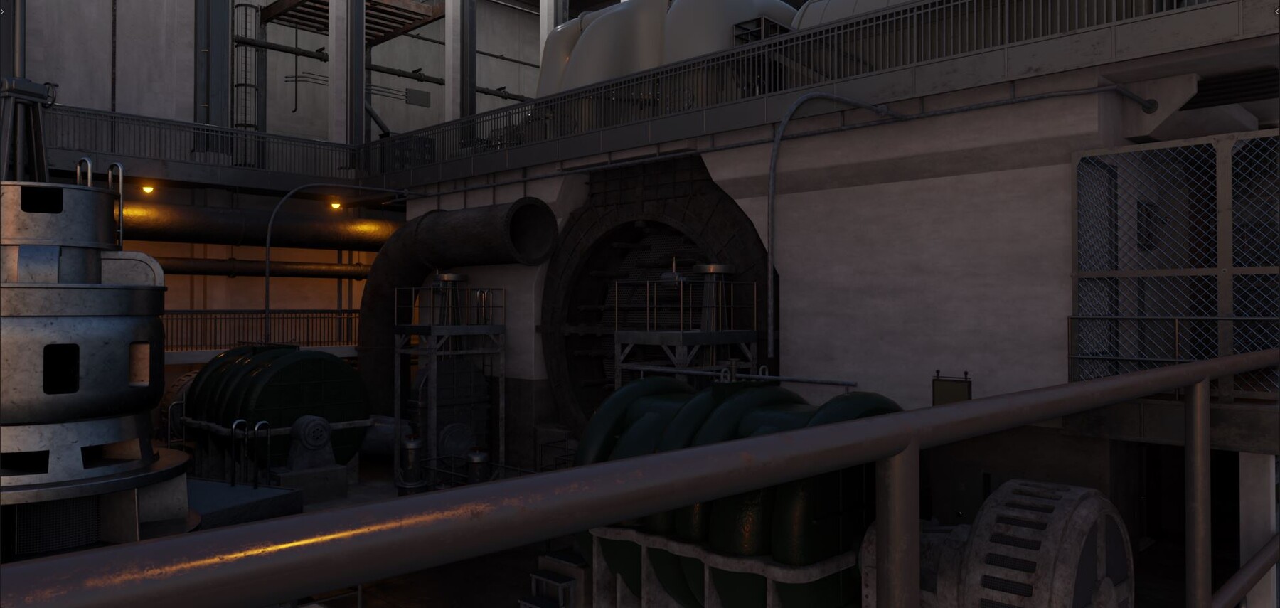 ArtStation - 1920s power plant turbine hall. | Game Assets