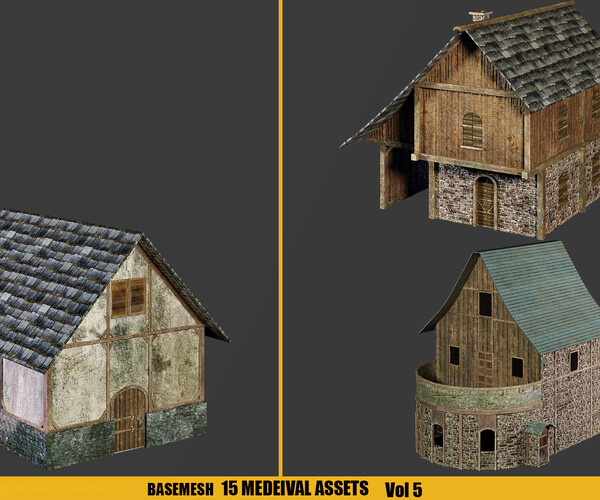 ArtStation - Kitbash: MEDIEVAL Assets + 4k Textures Vol 5 | Game Assets