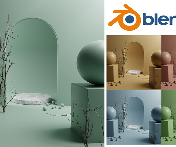 ArtStation - 3d rendering of pastel color backdrop blender 3.x | Resources