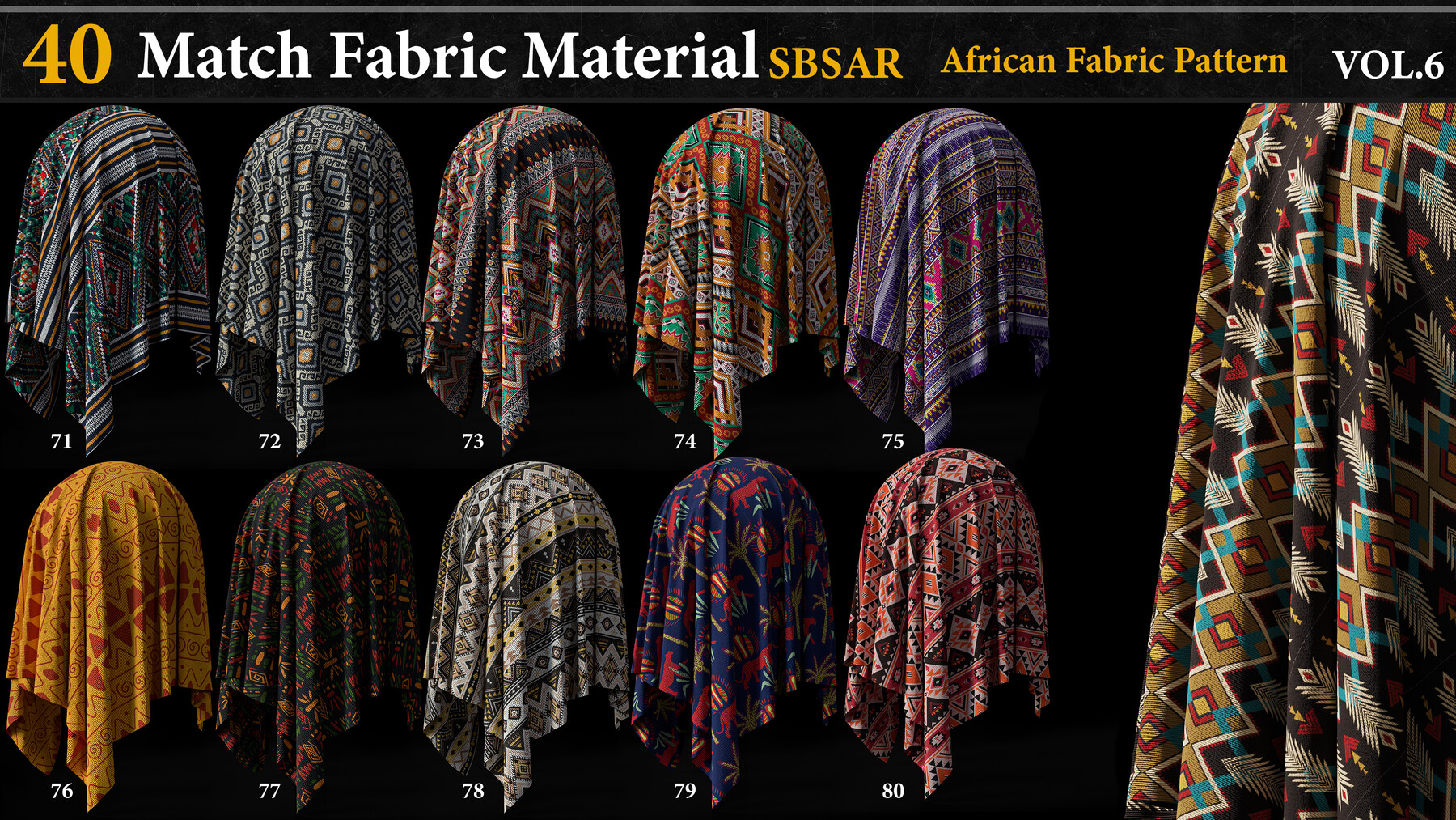 ArtStation - 40 Match Fabric Material With AFRICAN FABRIC Pattern-Sbsar ...