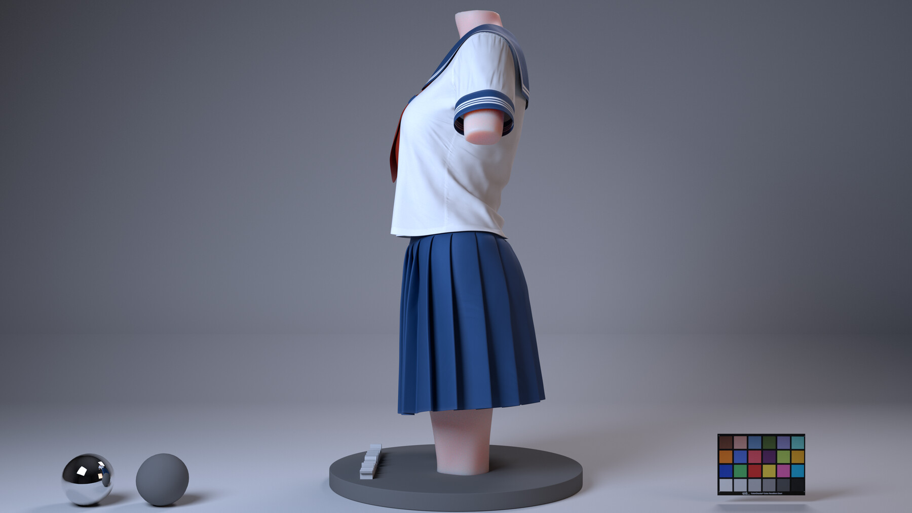 ArtStation - ClothCG: Sailor Suit 001a Marvelous+ZB+PBR 8K 3DAssets | Resources