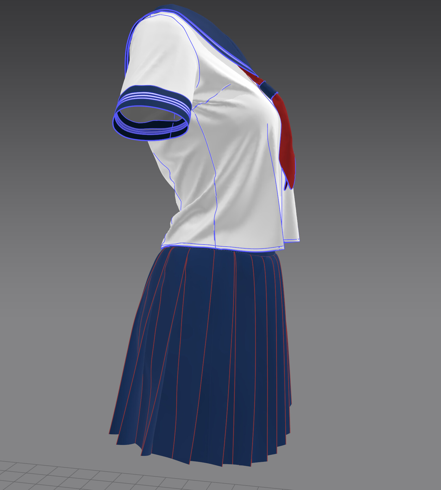ArtStation - ClothCG: Sailor Suit 001a Marvelous+ZB+PBR 8K 3DAssets | Resources