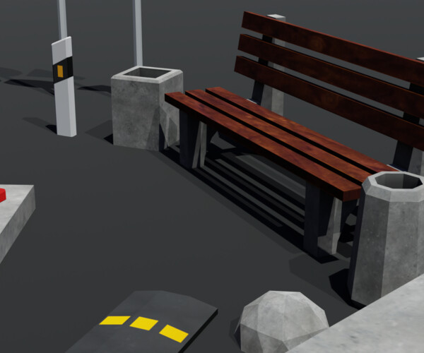 ArtStation - Road props for games, diffuse map, atlas, lp. | Game Assets