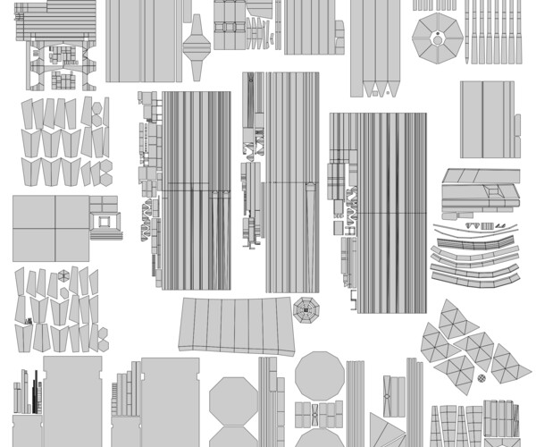 ArtStation - Road props for games, diffuse map, atlas, lp. | Game Assets