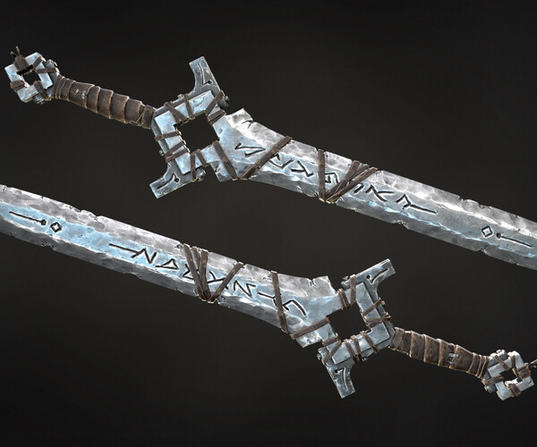 ArtStation - Old rune sword / Weapon / Forged / Dagger / Knife / Medieval / Magical / Game ready ...