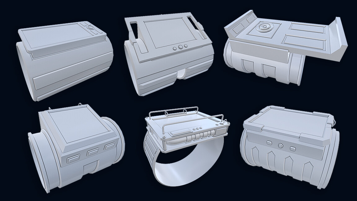 ArtStation - Sci-Fi Wristband Base Mesh | Game Assets
