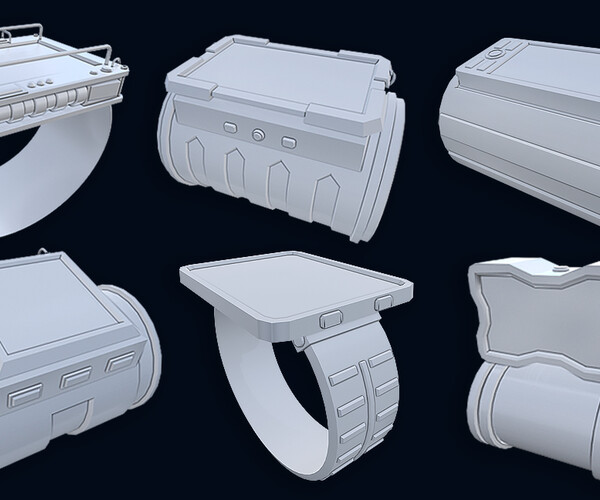 ArtStation - Sci-Fi Wristband Base Mesh | Game Assets