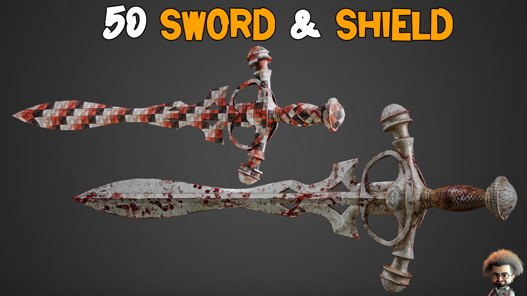 ArtStation - 50 Sword & Shield BaseMesh - VOL 01 ( Game Ready ) | Game ...