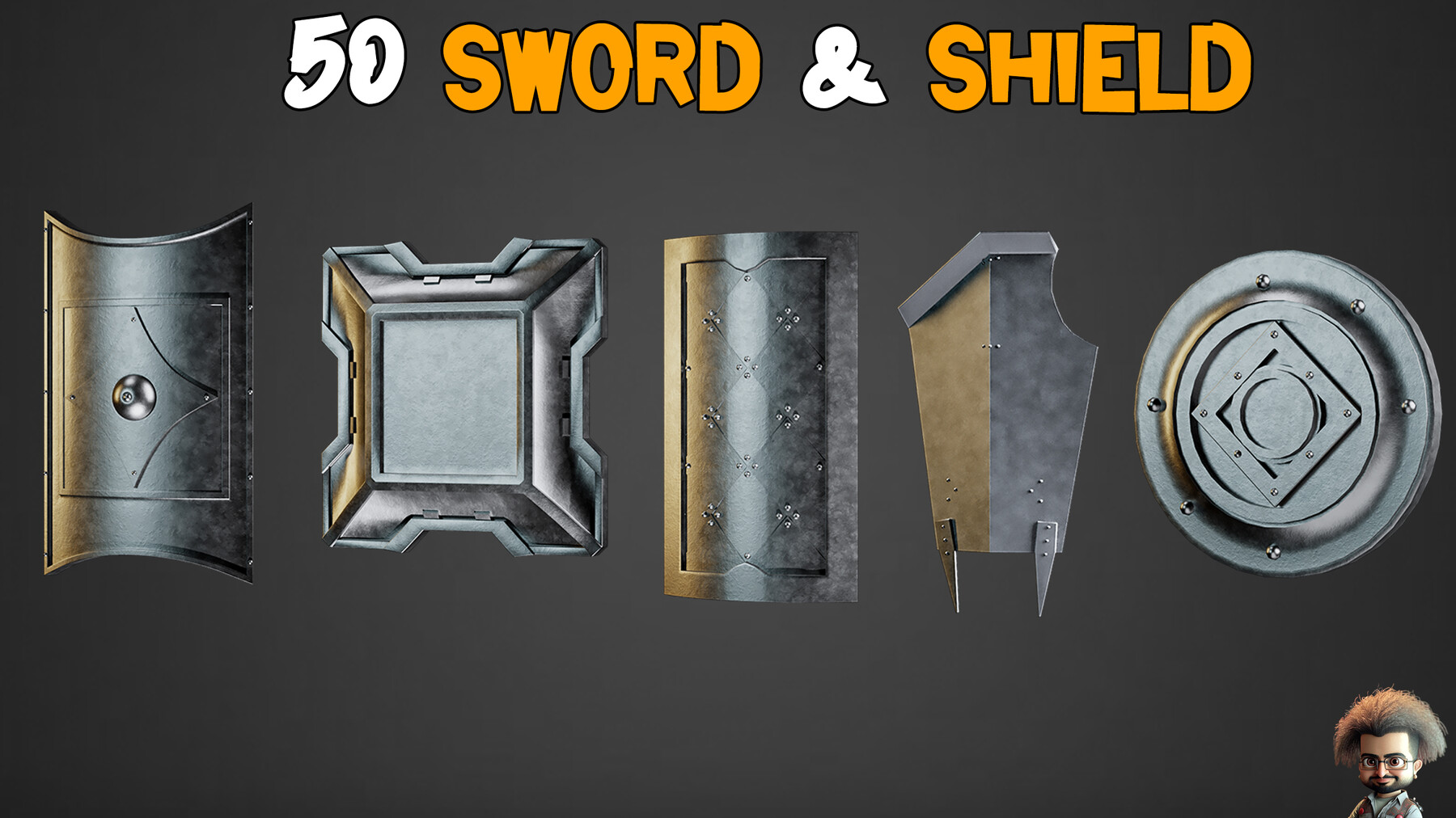 ArtStation - 50 Sword & Shield BaseMesh - VOL 01 ( Game Ready ) | Game ...