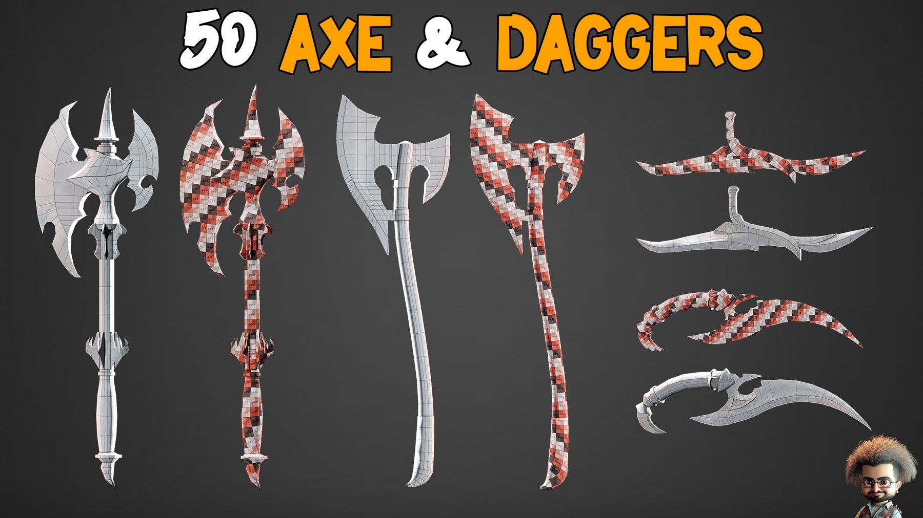 ArtStation - 50 Axe & Daggers BaseMesh - VOL 02 ( Game Ready ) | Resources