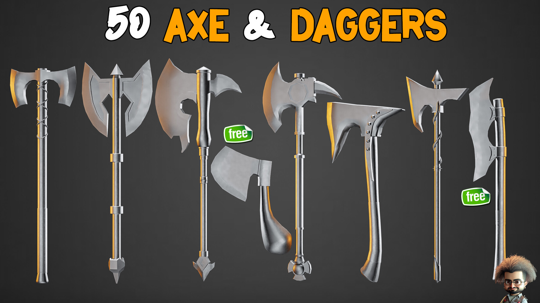 ArtStation - 50 Axe & Daggers BaseMesh - VOL 02 ( Game Ready ) | Resources