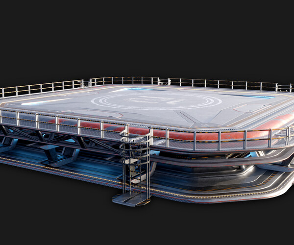 ArtStation - Sci-Fi Landing Pad 3D Model (Blender 3.4 - fbx - obj ...