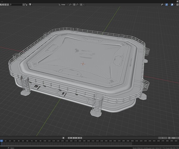 ArtStation - Sci-Fi Landing Pad 3D Model (Blender 3.4 - fbx - obj) | Resources