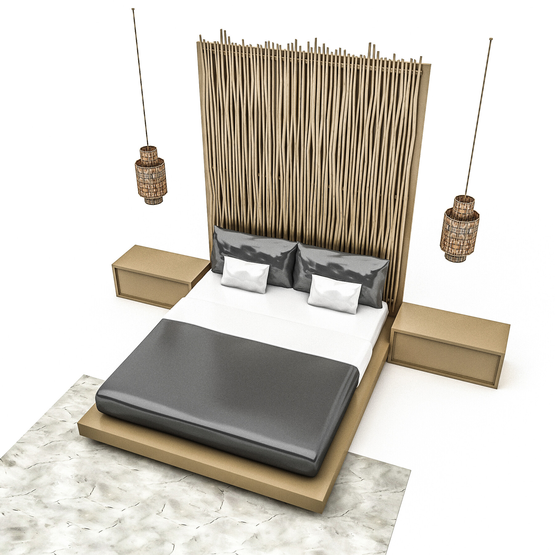 ArtStation - 3D bohemian bed 03 model | Resources