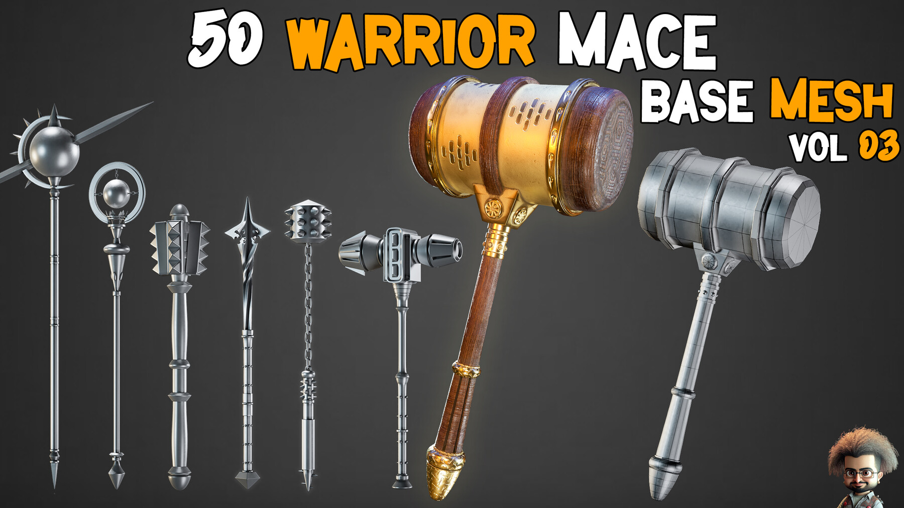ArtStation - 50 Warrior Mace Base Mesh - VOL 03 ( Game Ready ) | Game Assets