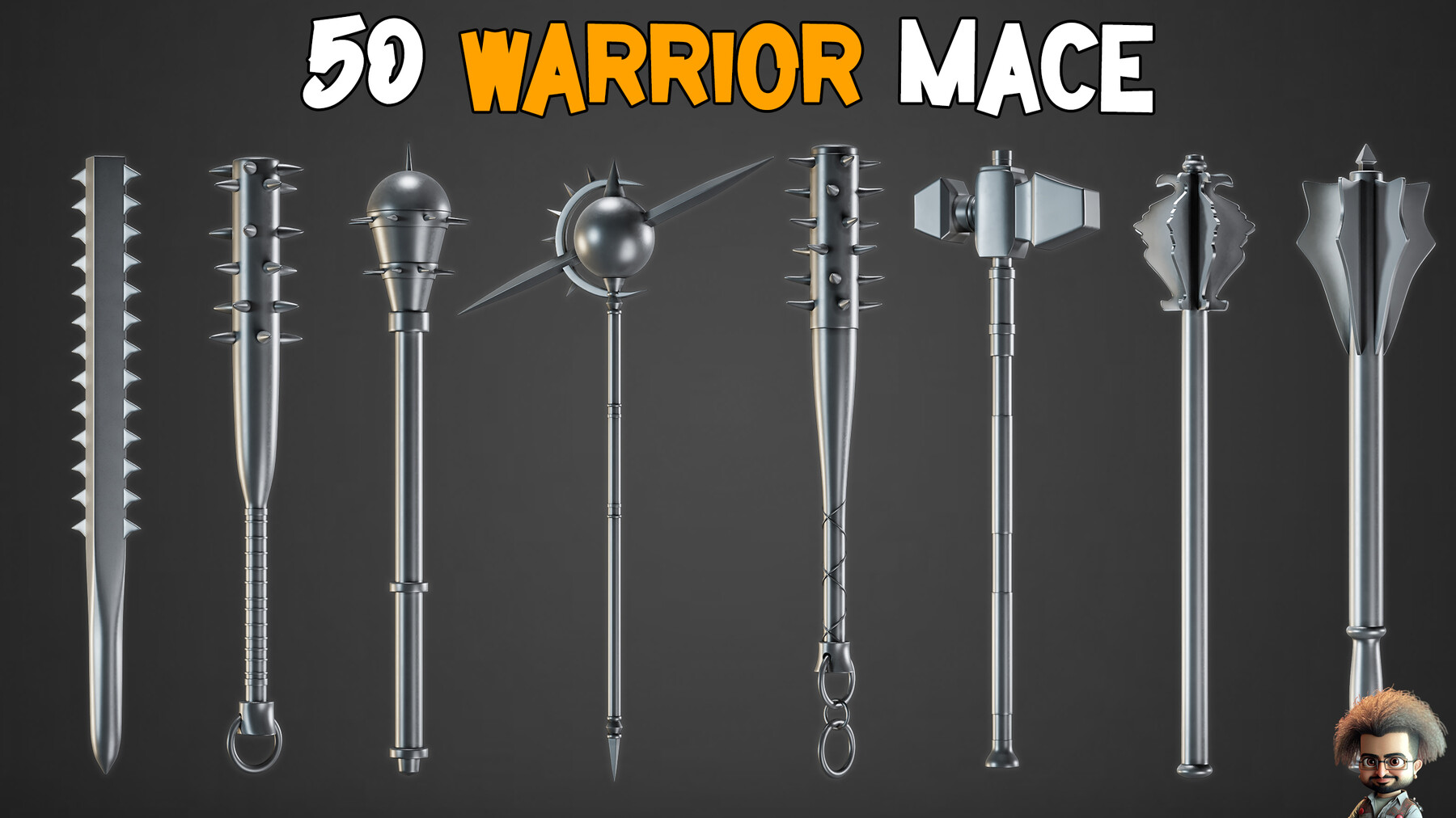 ArtStation - 50 Warrior Mace Base Mesh - VOL 03 ( Game Ready ) | Game ...
