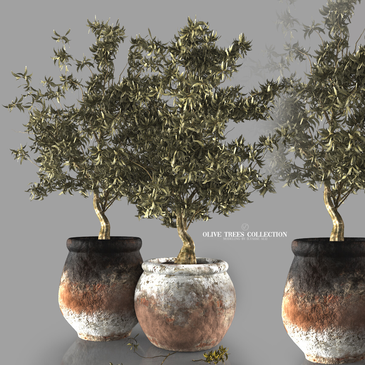 ArtStation - pot trees collection 01 | Game Assets