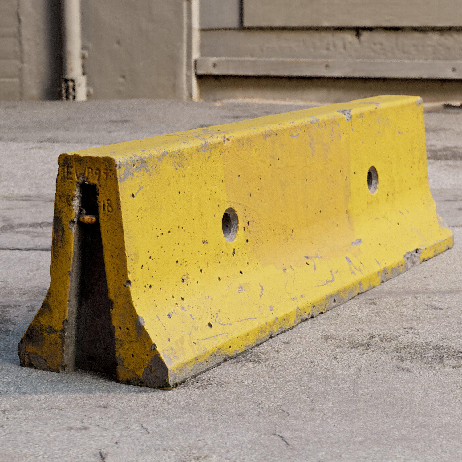 ArtStation - 3d scanned parking barrier, yellow. | Resources