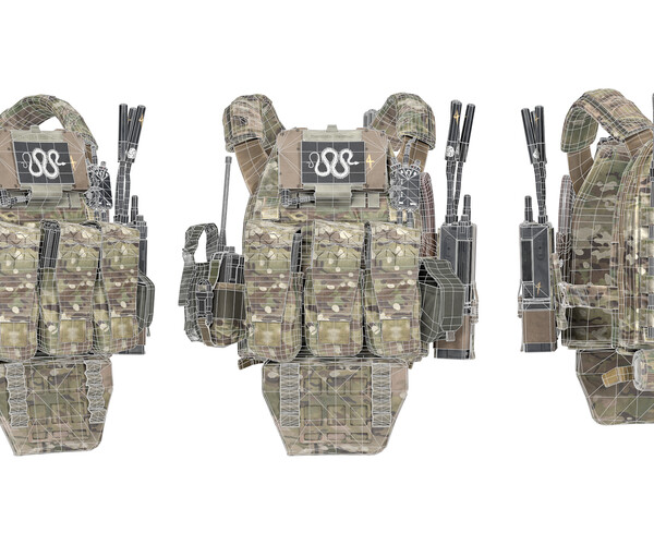 ArtStation - MILITARY TBAS V5 Plate Carrier Vest Low-poly 3D model ...