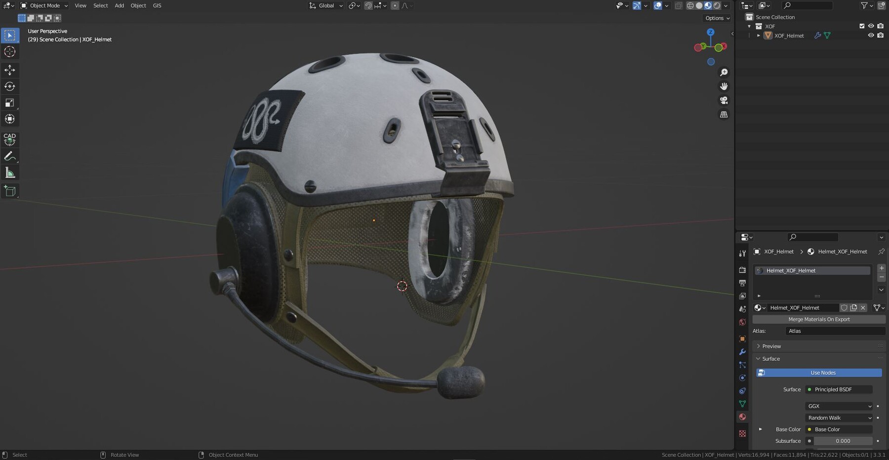 ArtStation - SCIFI Game Ready XOF Special Forces Helmet Low-poly 3D ...