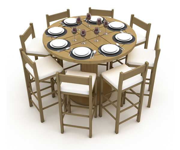 ArtStation - 3D model dining table 004 | Resources