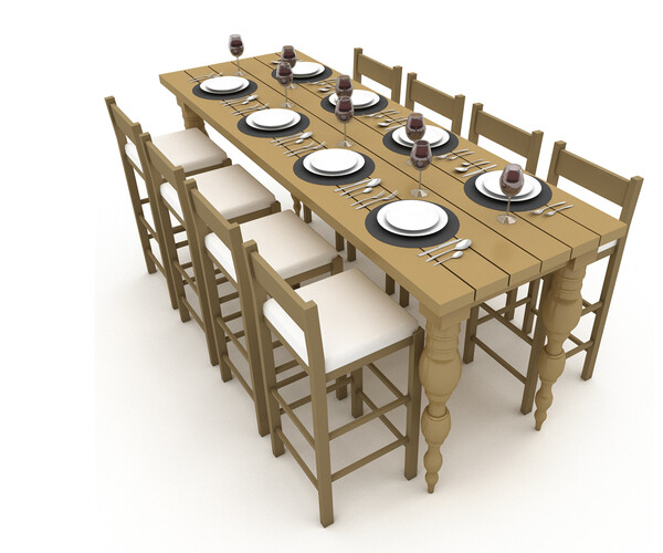 ArtStation - dining table 006 3D | Resources