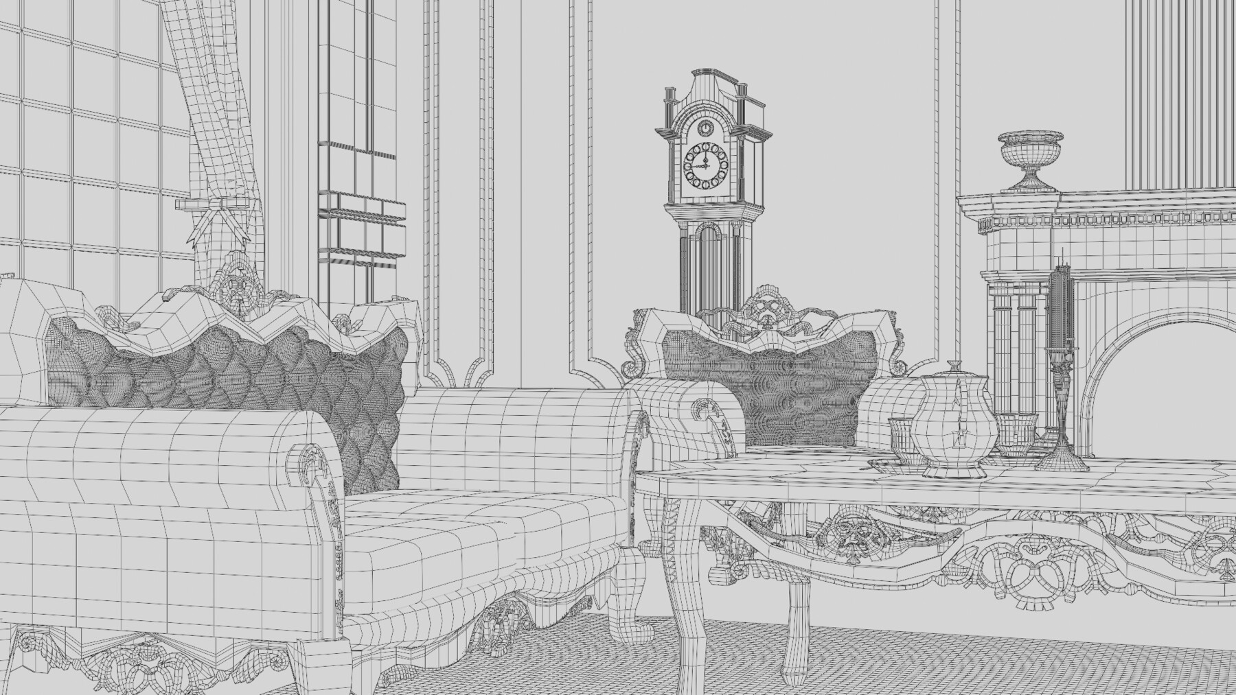ArtStation - Baroque Style Living Room 3d Scene | Resources