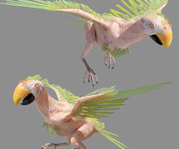 ArtStation - Green Bird Monster | Game Assets