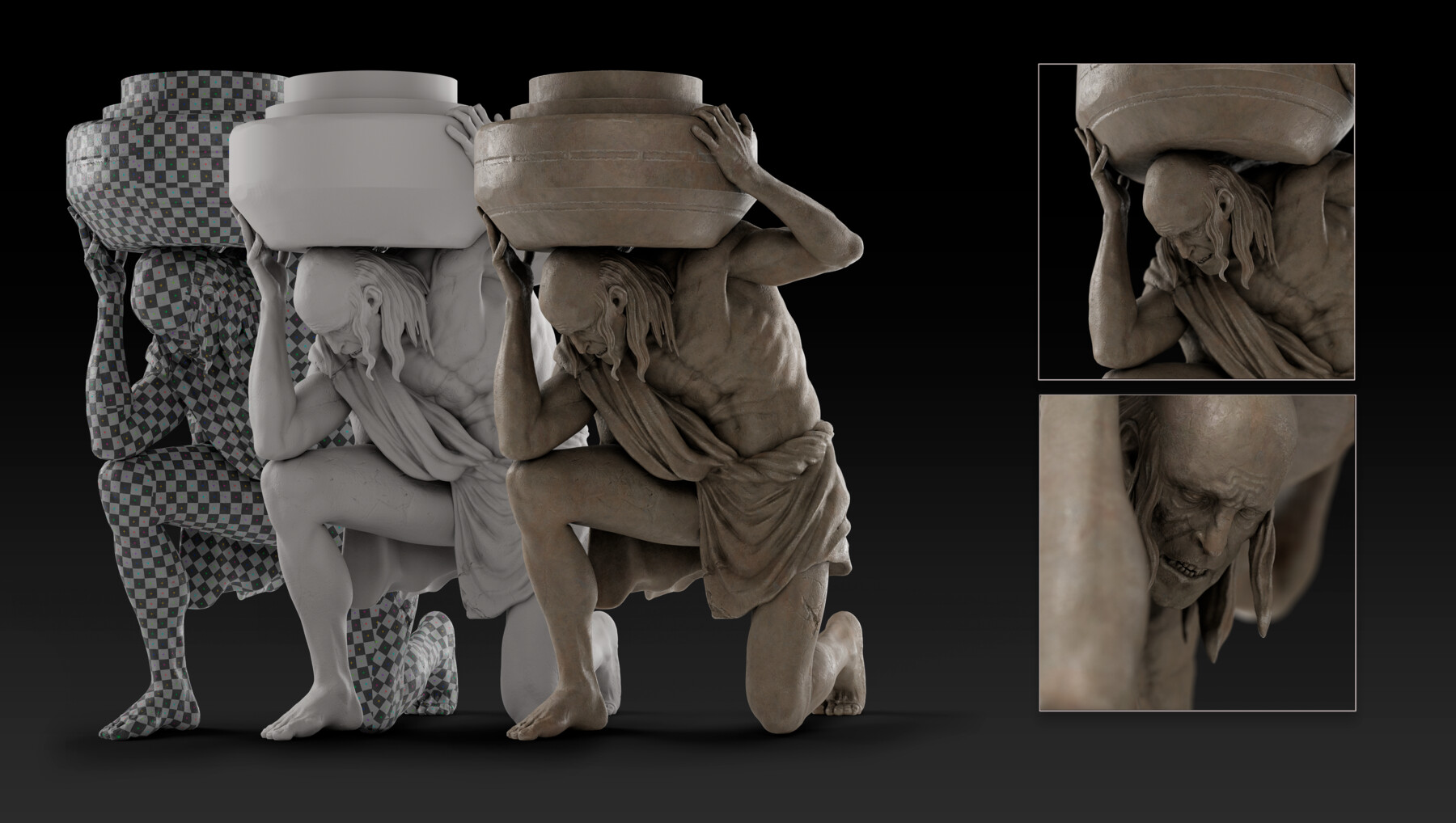 ArtStation - Human Statue - Pillar | Game Assets
