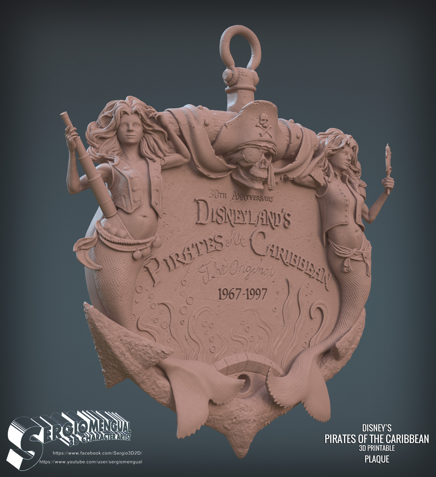 ArtStation - Disney Pirates of the Caribbean 3D Printable Plaque ...