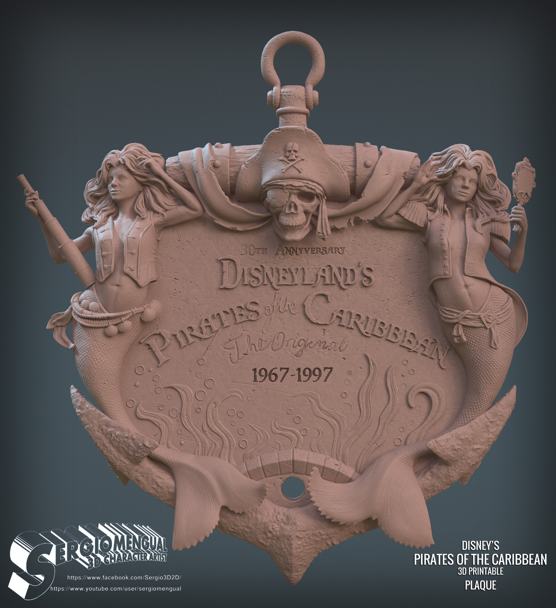 ArtStation - Disney Pirates of the Caribbean 3D Printable Plaque ...
