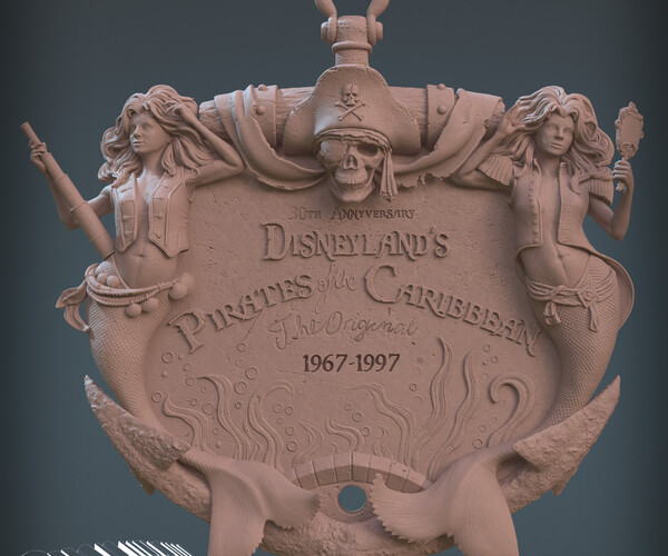 ArtStation - Disney Pirates of the Caribbean 3D Printable Plaque ...