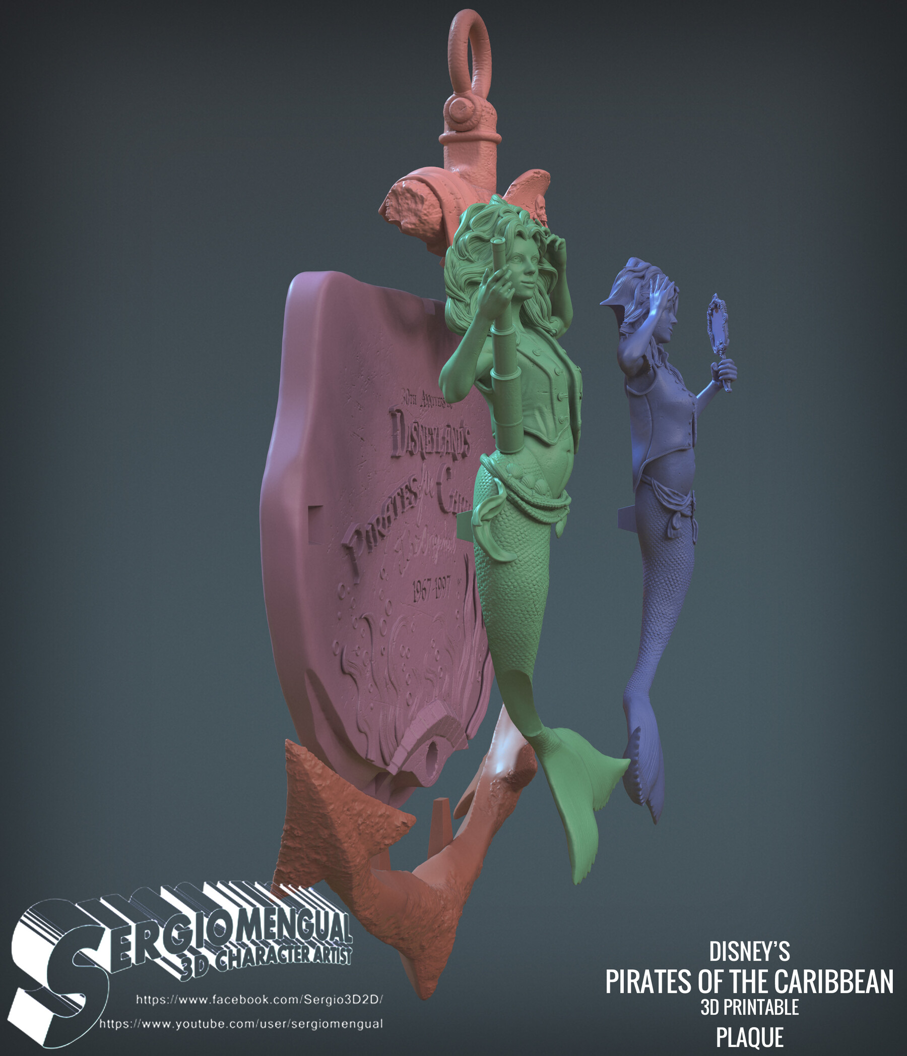 ArtStation - Disney Pirates of the Caribbean 3D Printable Plaque ...