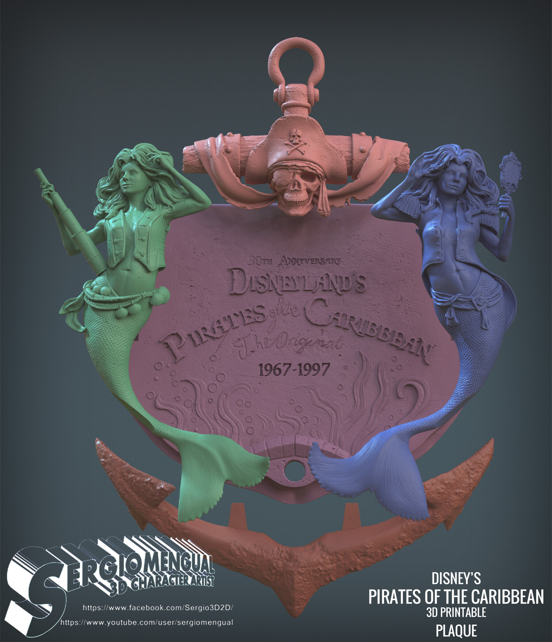 ArtStation - Disney Pirates of the Caribbean 3D Printable Plaque ...