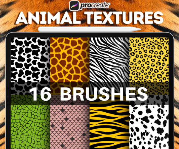 ArtStation - Seamless Animal Textures Brush Set For Procreate | Brushes