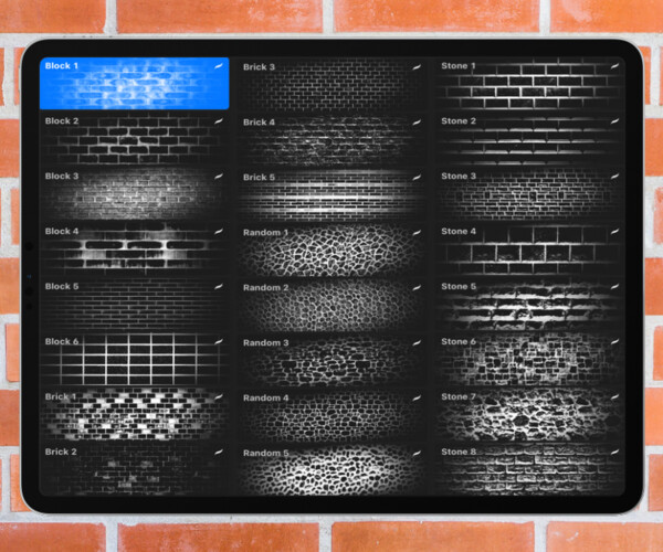 ArtStation - HD Seamless Brick Texture Brush Set For Procreate | Brushes