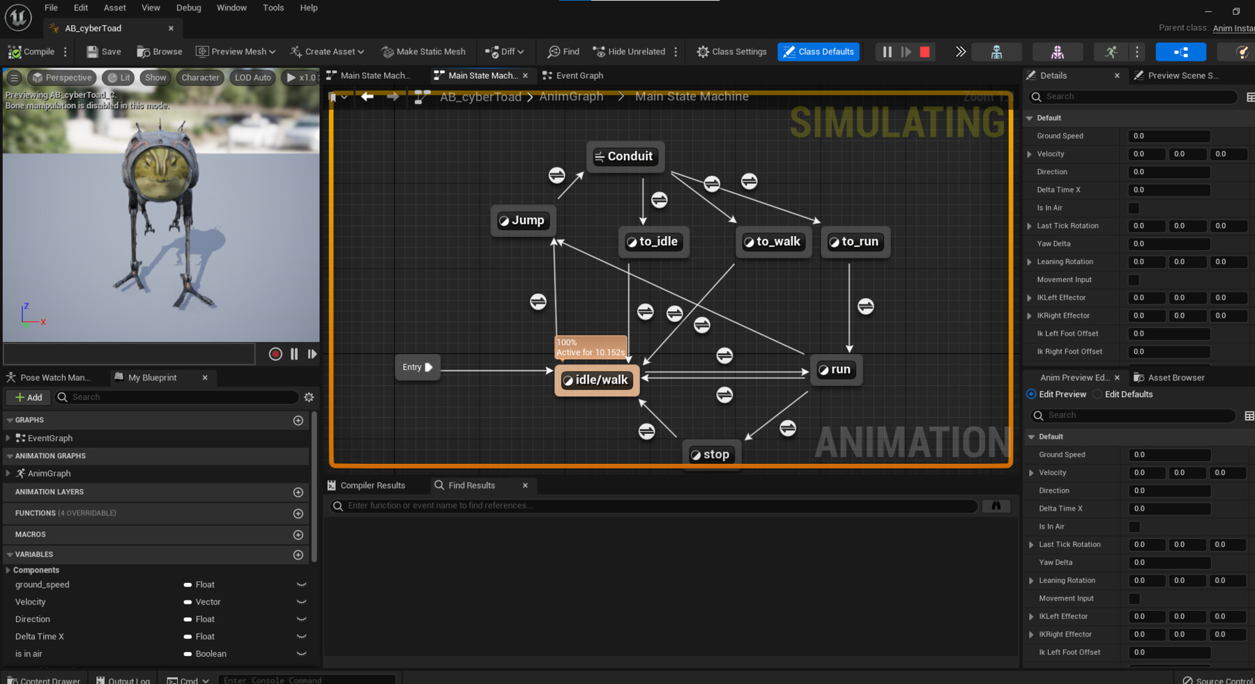 ArtStation - UE5 cyberToad locomotion animation | Game Assets